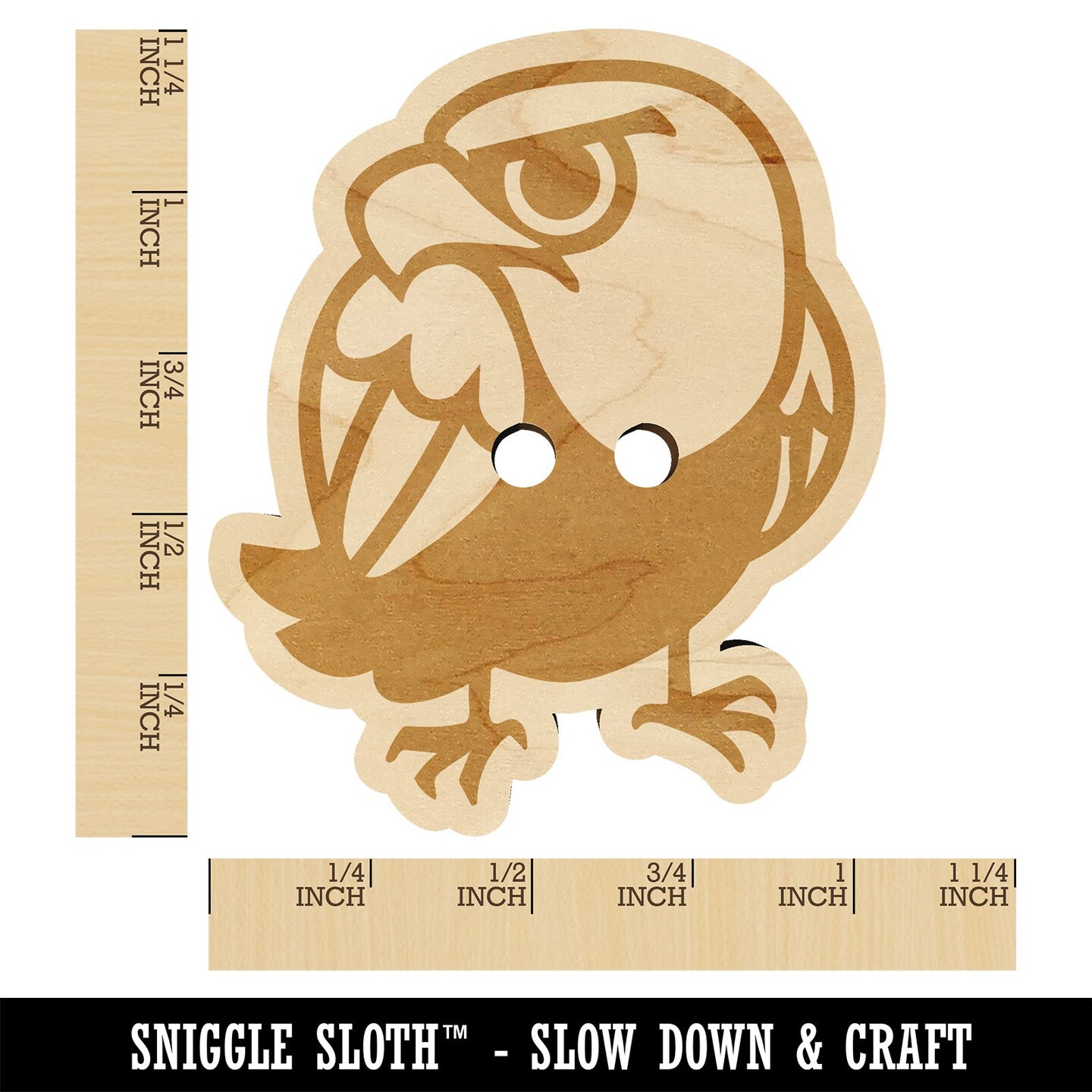 Cute and Grumpy Bald Eagle Wood Buttons for Sewing Knitting Crochet DIY ...