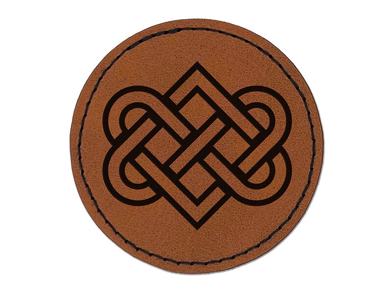 Celtic Love Knot Outline Round Iron-On Engraved Faux Leather Patch Applique - 2.5" | Michaels