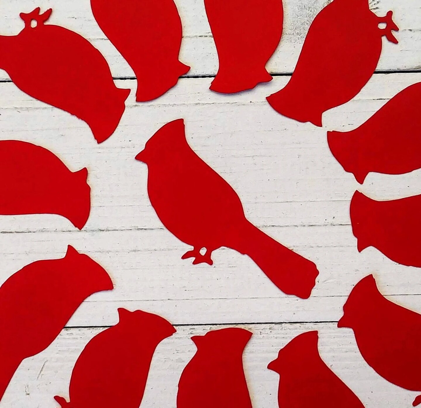 50 Red Cardinal Die Cuts, Cardinal Cutouts for Confetti, Memorial Decor ...