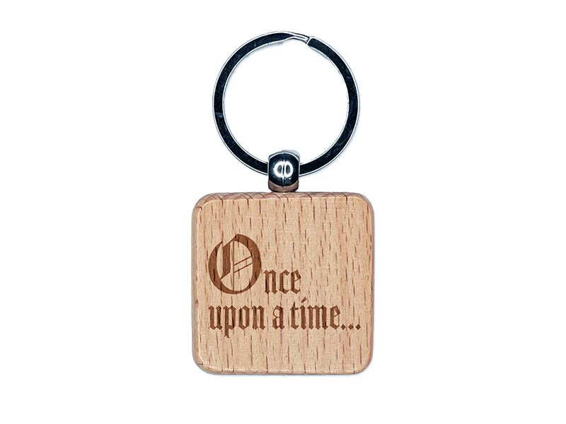 Once Upon a Time Fairy Tale Wedding Old Timey Text Engraved Wood Square ...