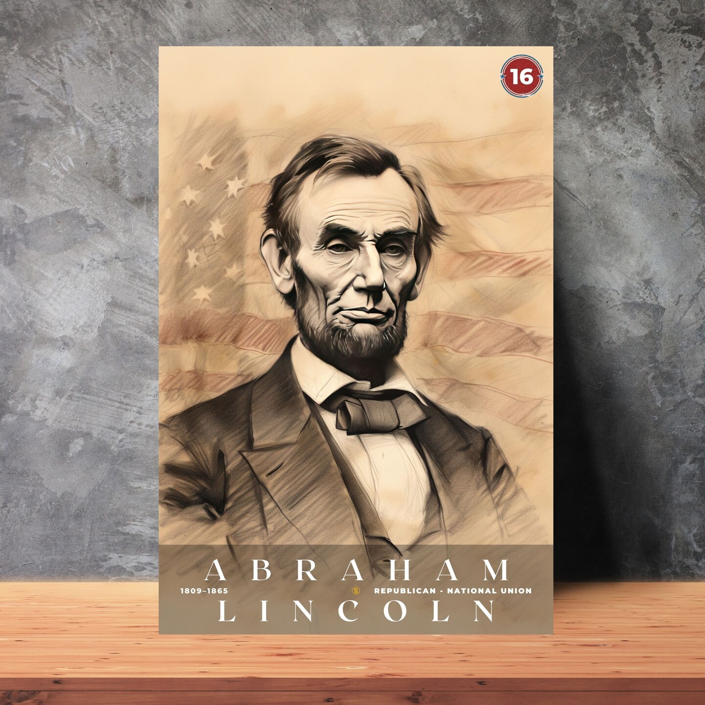 Abraham Lincoln Poster, US President Print, Office Poster, Home Decor ...
