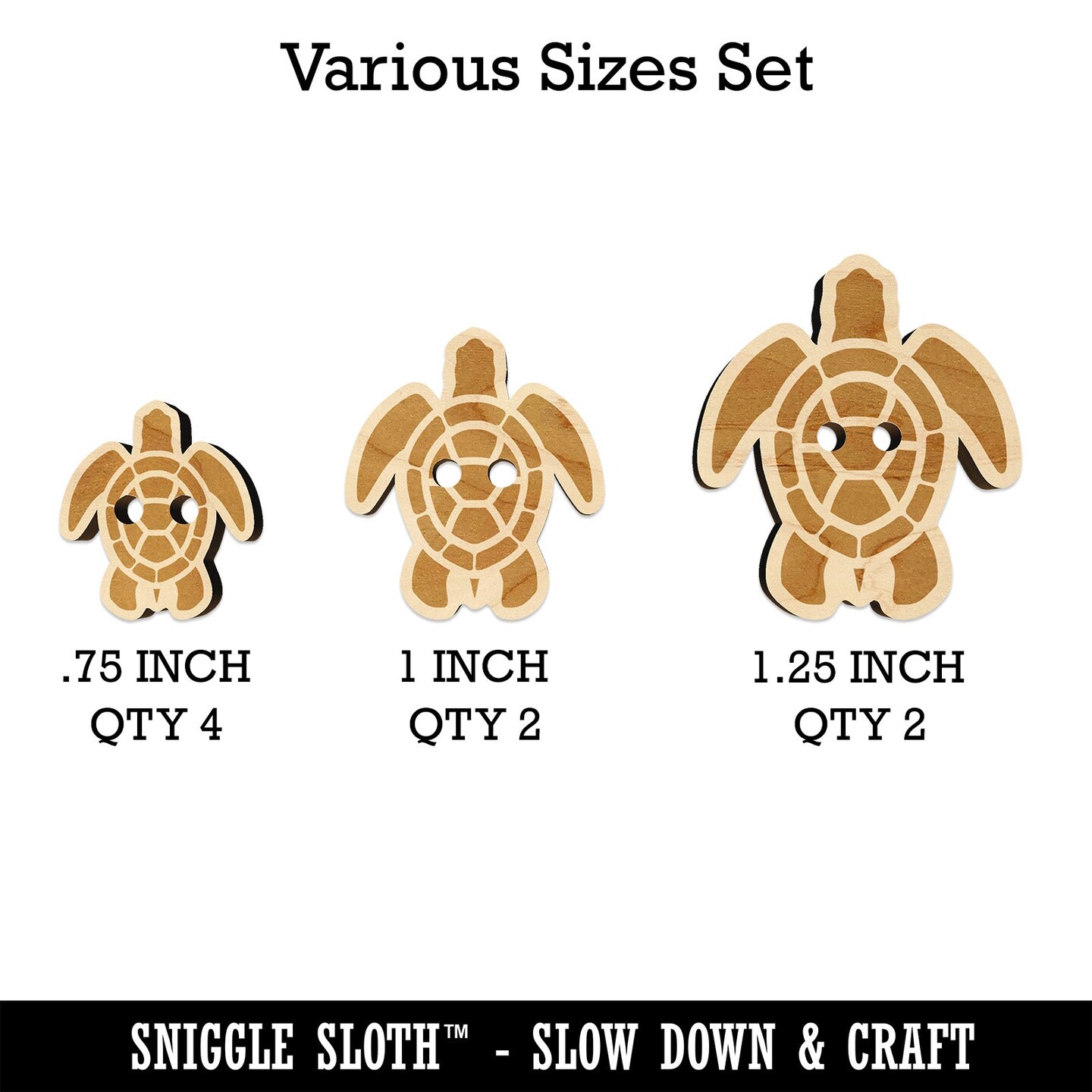 Sea Turtle Tribal Wood Buttons for Sewing Knitting Crochet DIY Craft ...
