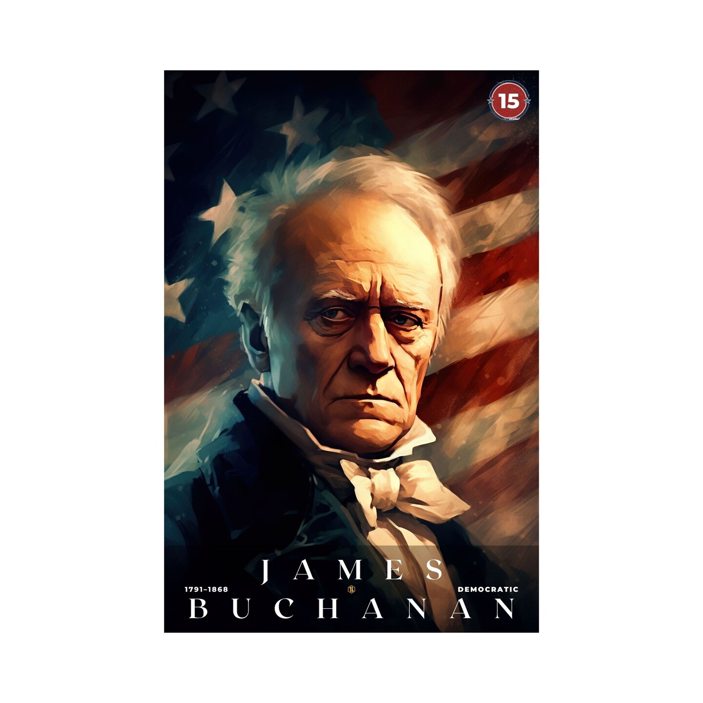 James Buchanan Poster, US President Print, Office Poster, Home Decor ...