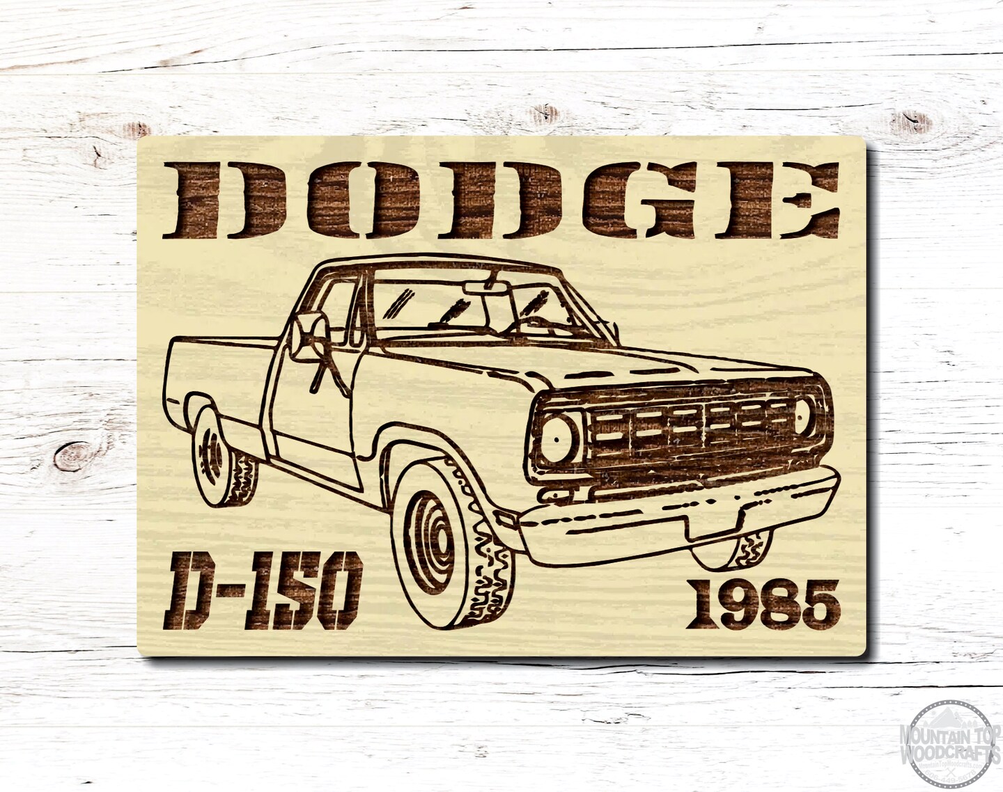 1985 Dodge D-150 Truck D150 Wooden Sign Plaque Laser Engraved Vehicle ...