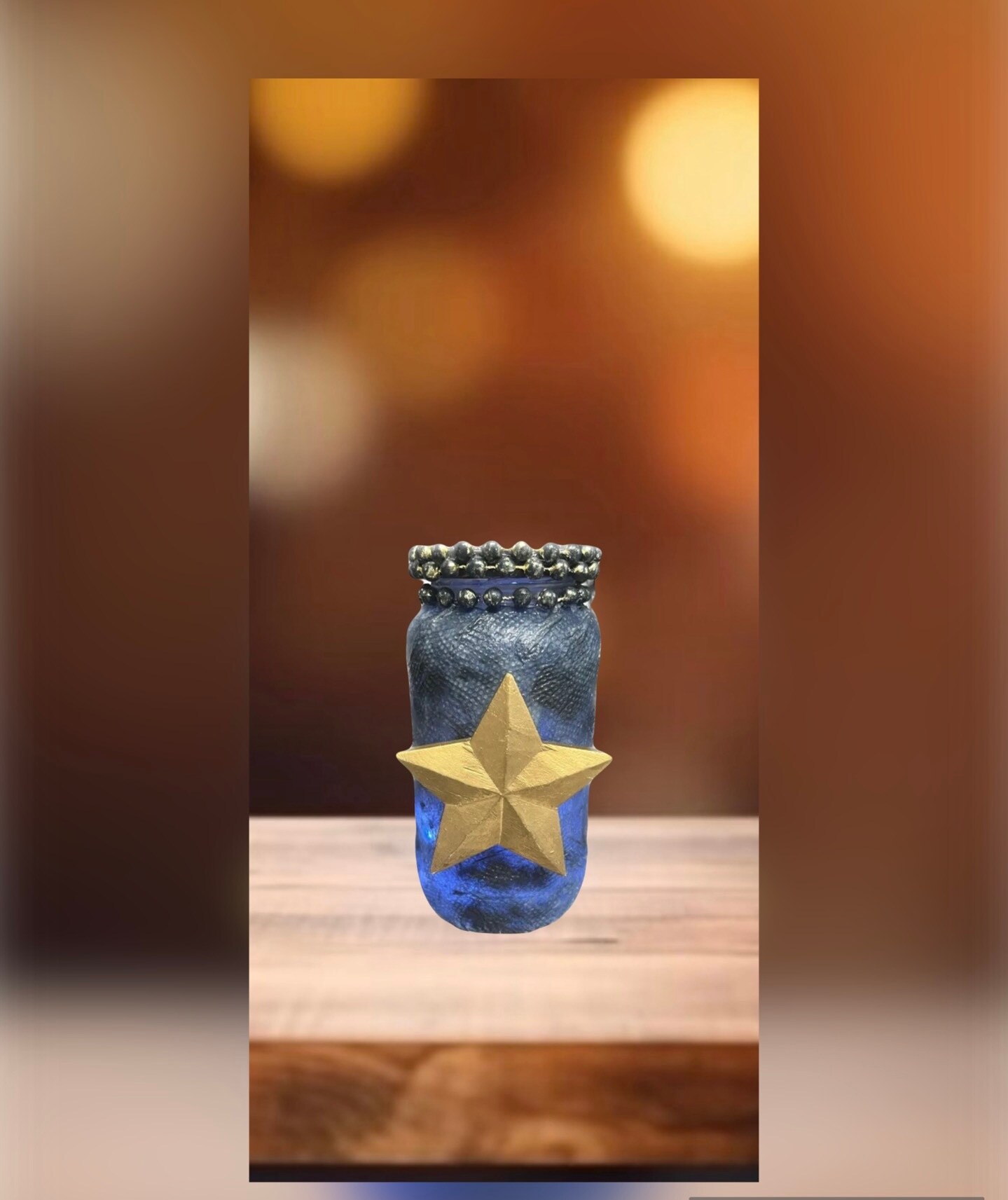 Glass Luminary Jar (Celestial-Star) With LED Lighted Interior ...