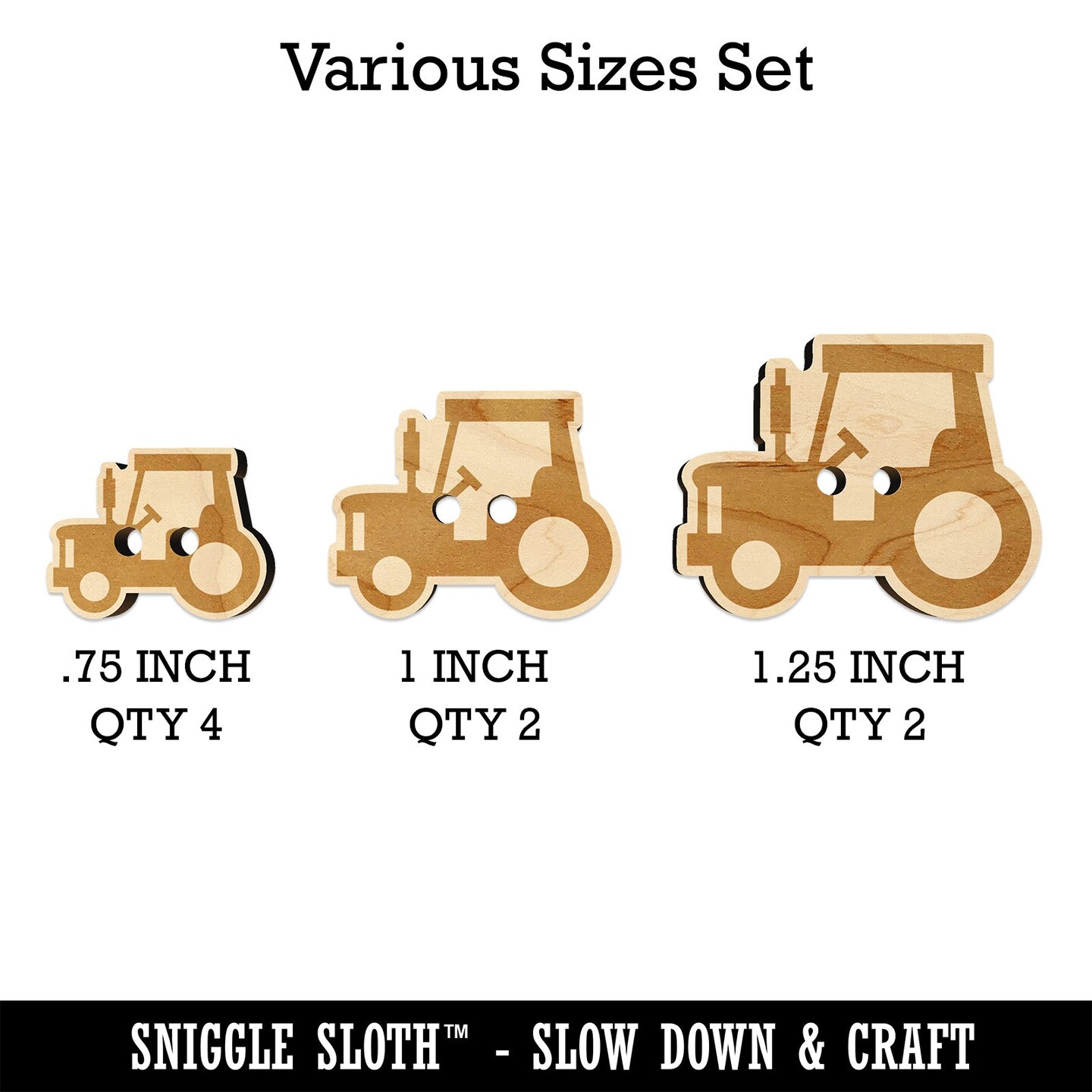 Tractor Farm Vehicle Wood Buttons for Sewing Knitting Crochet DIY Craft ...