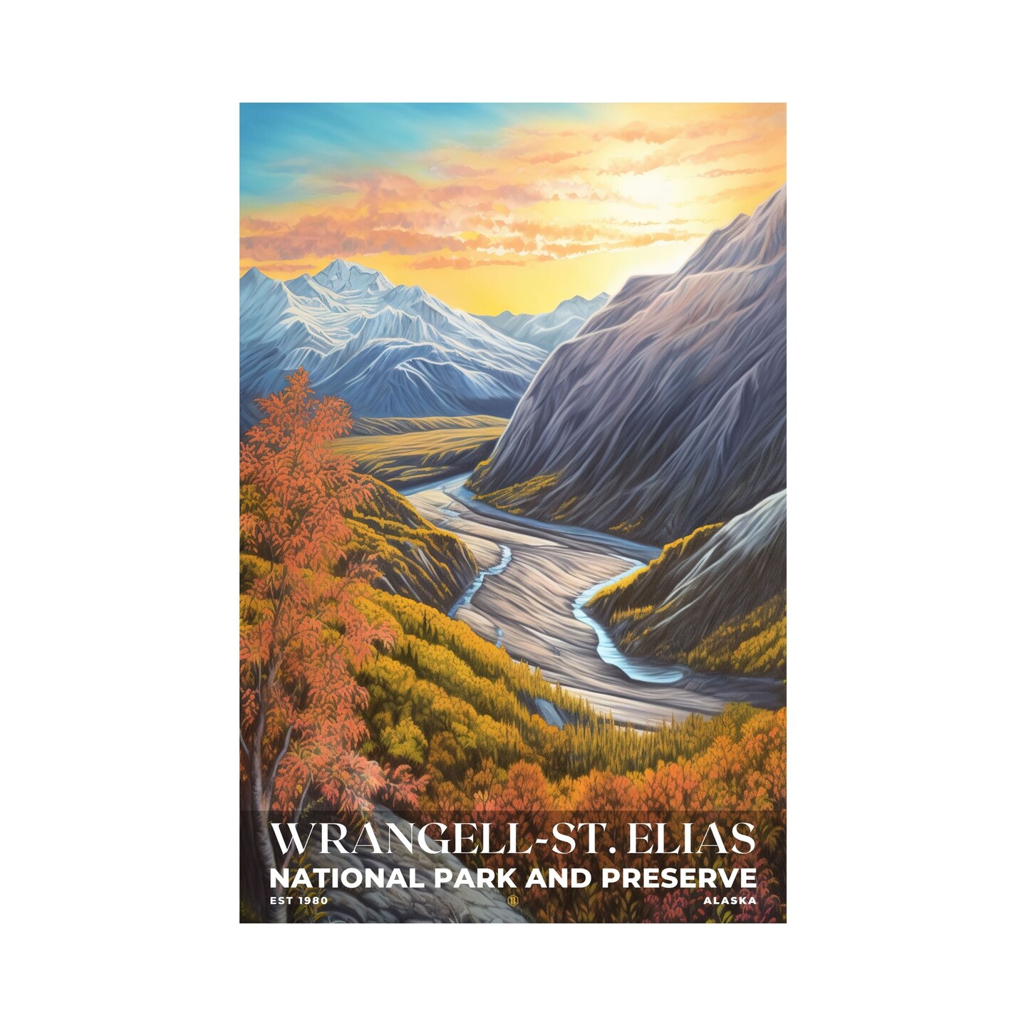 Wrangell-St. Elias National Park and Preserve Poster, Travel Art ...