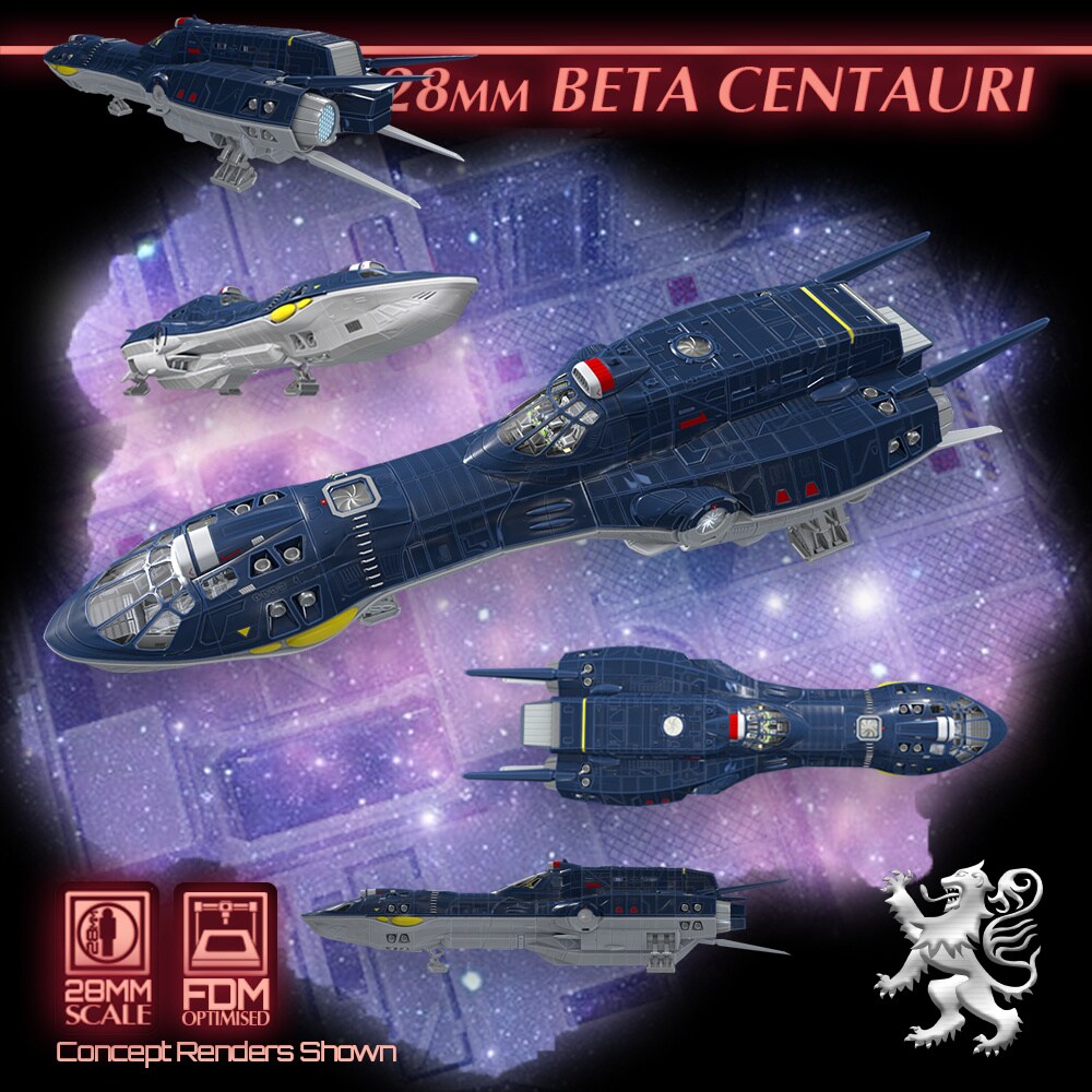 3D Printed Beta Centauri - 2nd Dynasty - Starship - 28mm - Playable ...
