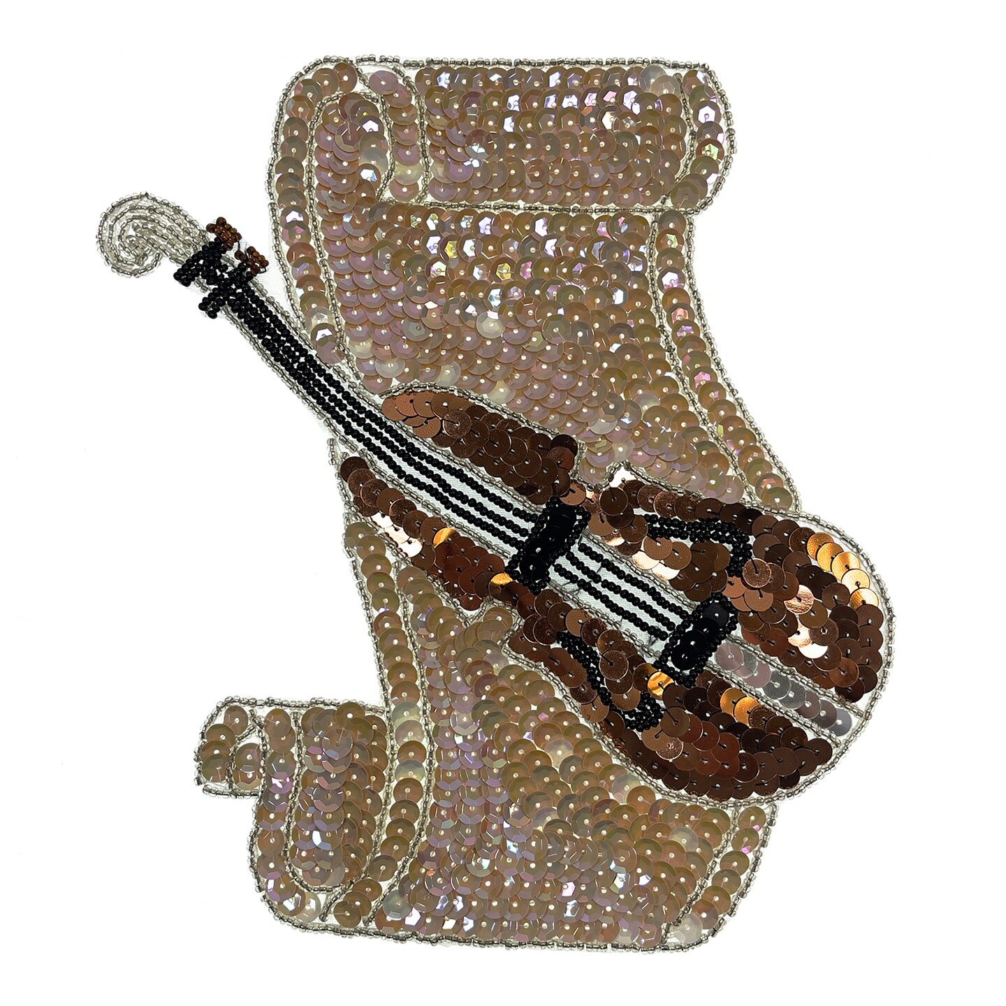 Fiddle Sequin Applique/Patch 7 1/2" x 6 1/2" | Michaels