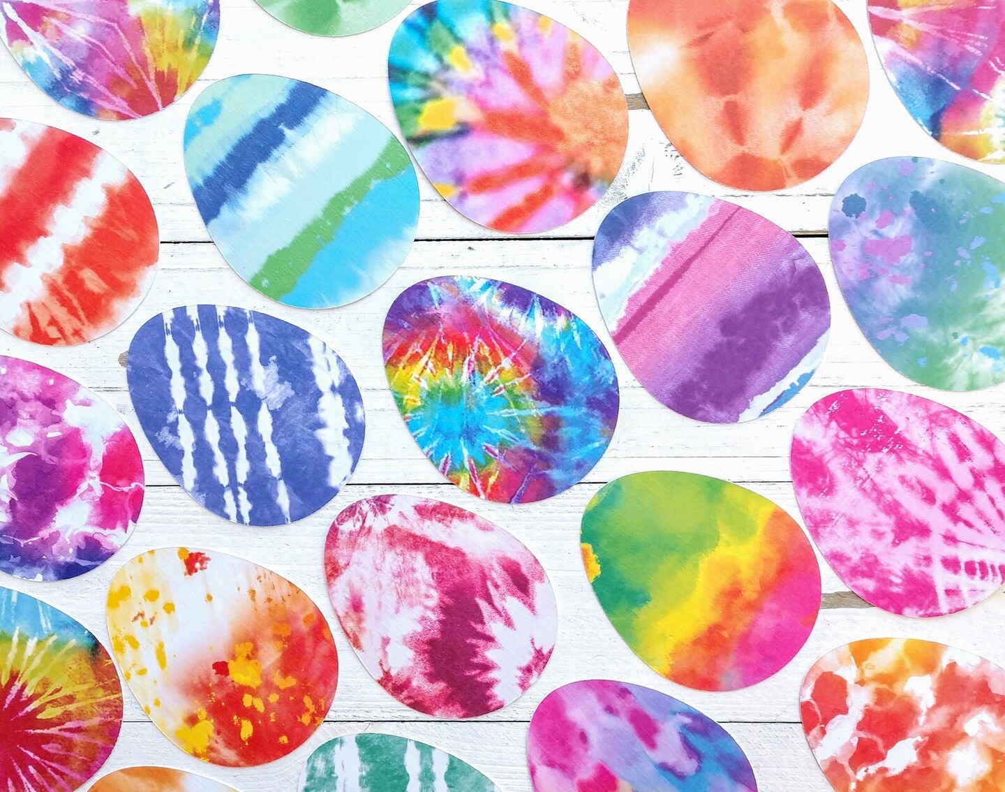 10 Tie-Dye Easter Egg Die Cuts, Easter Egg Punch, Easter Decor, Easter ...