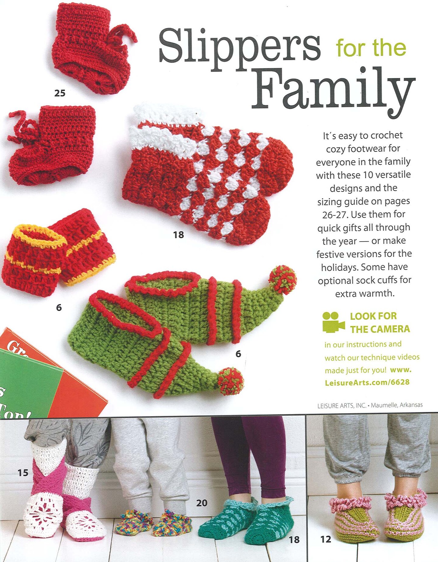 Leisure Arts Crochet Slippers For The Family Crochet Book, Model: PA ...