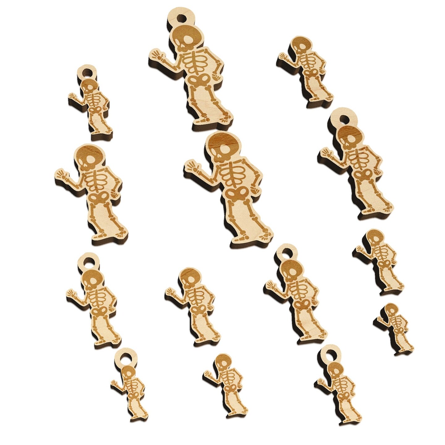 Cute Skeleton Waving Mini Wood Shape Charms Jewelry DIY Craft | Michaels