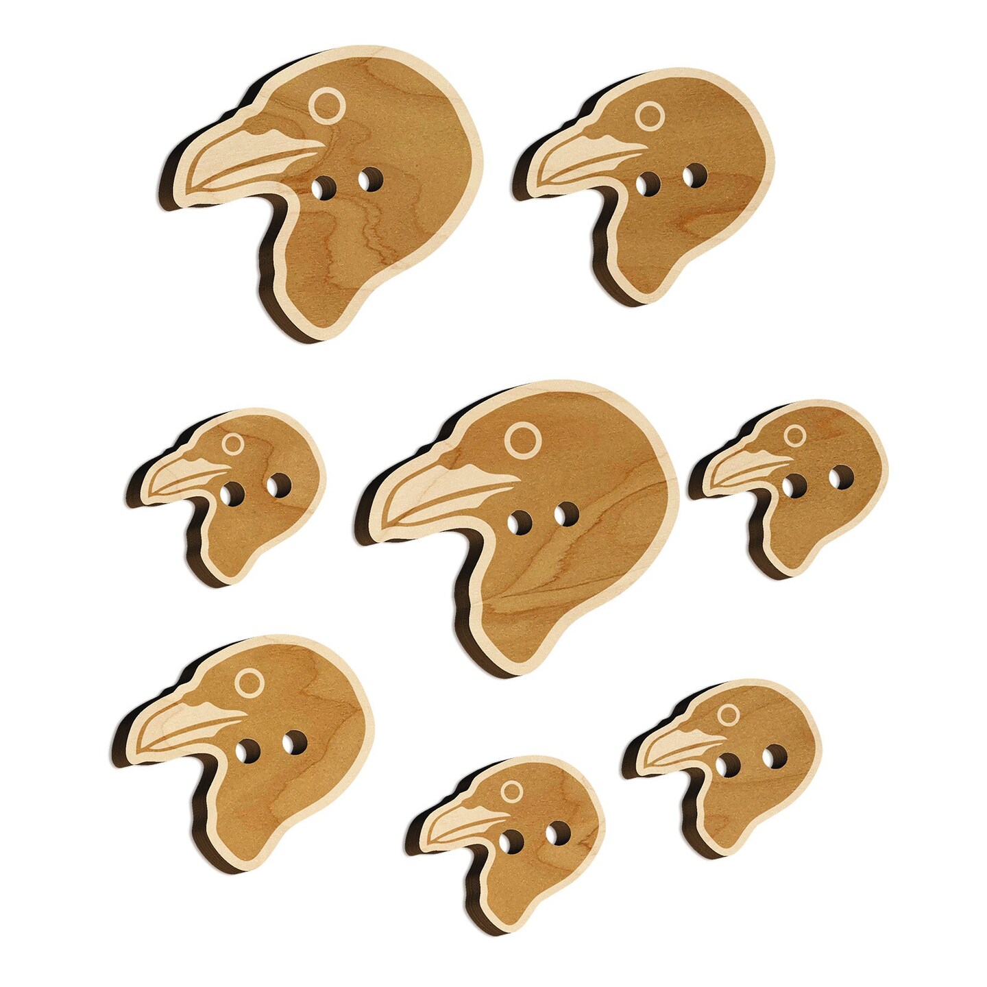 Clever Raven Head Wood Buttons for Sewing Knitting Crochet DIY Craft ...