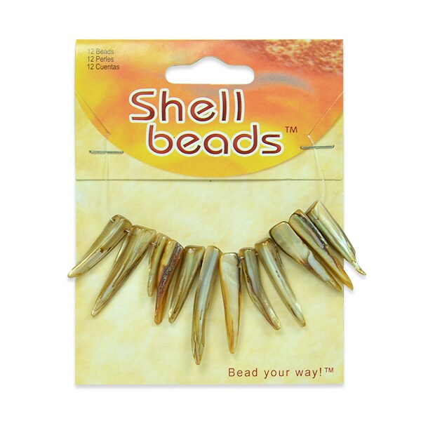 6 Packs of Tinted Shell Spike Beads Amber Pack of 12 | Michaels