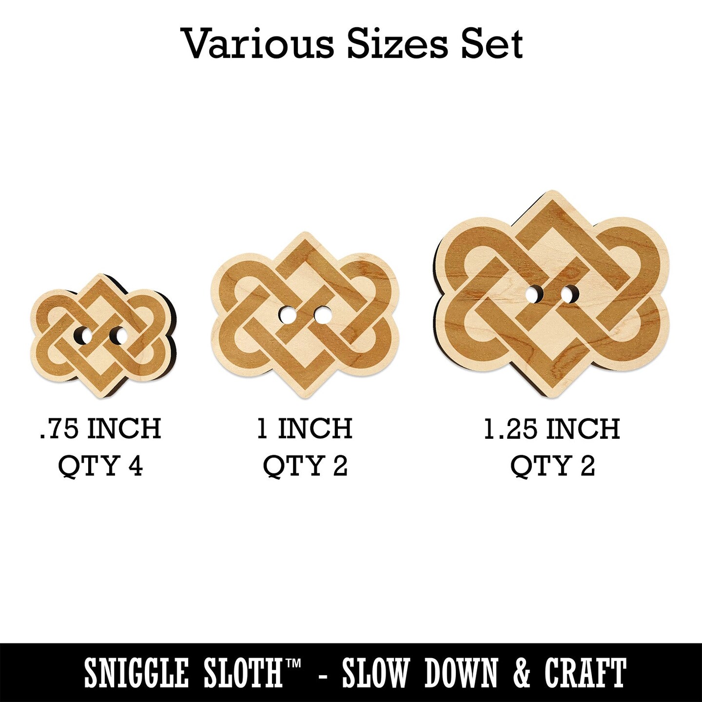 Celtic Love Knot Silhouette Wood Buttons for Sewing Knitting Crochet ...