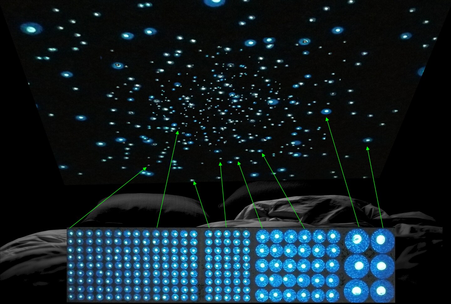 Realistic Glow in the Dark Ceiling Stars - For White or Light Ceilings ...