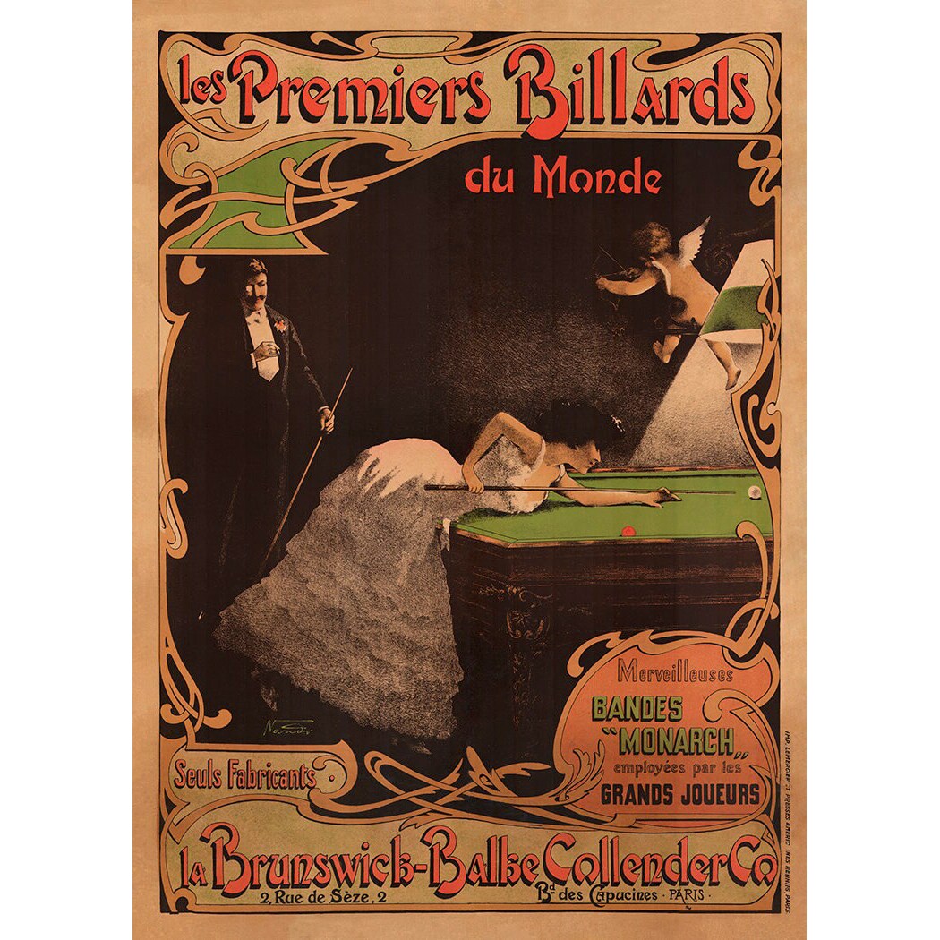 Brunswick Billards - Vintage Poster Prints | MakerPlace by Michaels