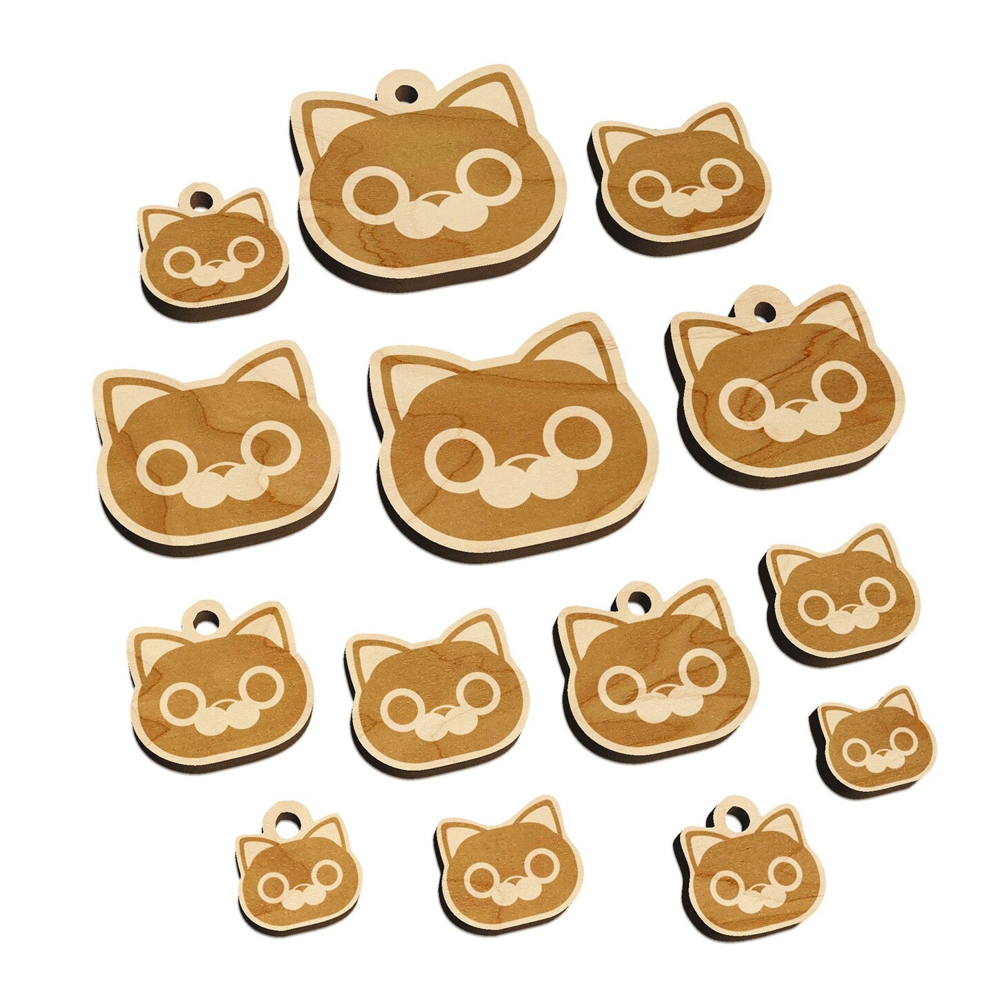 Round Cat Face Mini Wood Shape Charms Jewelry DIY Craft | Michaels