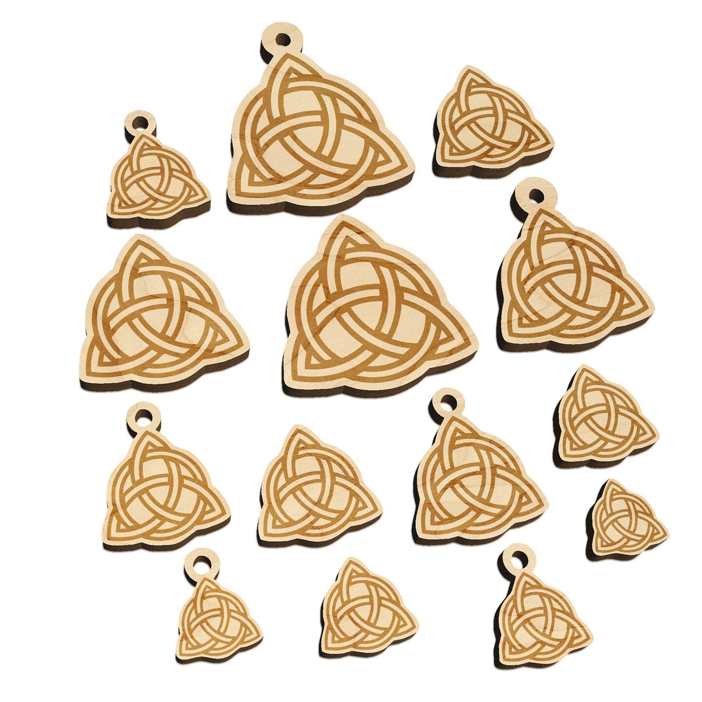 Celtic Triquetra Knot Outline Mini Wood Shape Charms Jewelry DIY Craft ...