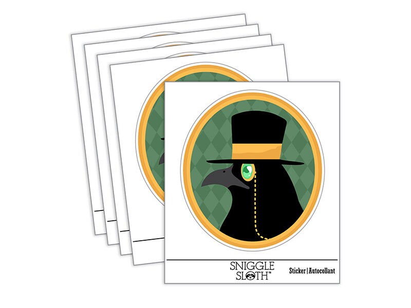 Fancy Raven Bird with Top Hat Monocle Waterproof Vinyl Phone Tablet ...