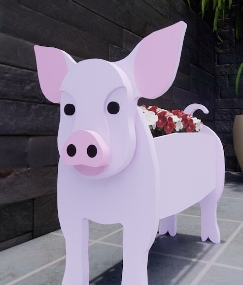 Pig Planter - Wooden Planter Box - DIY Kit - Realistic Animal Garden ...