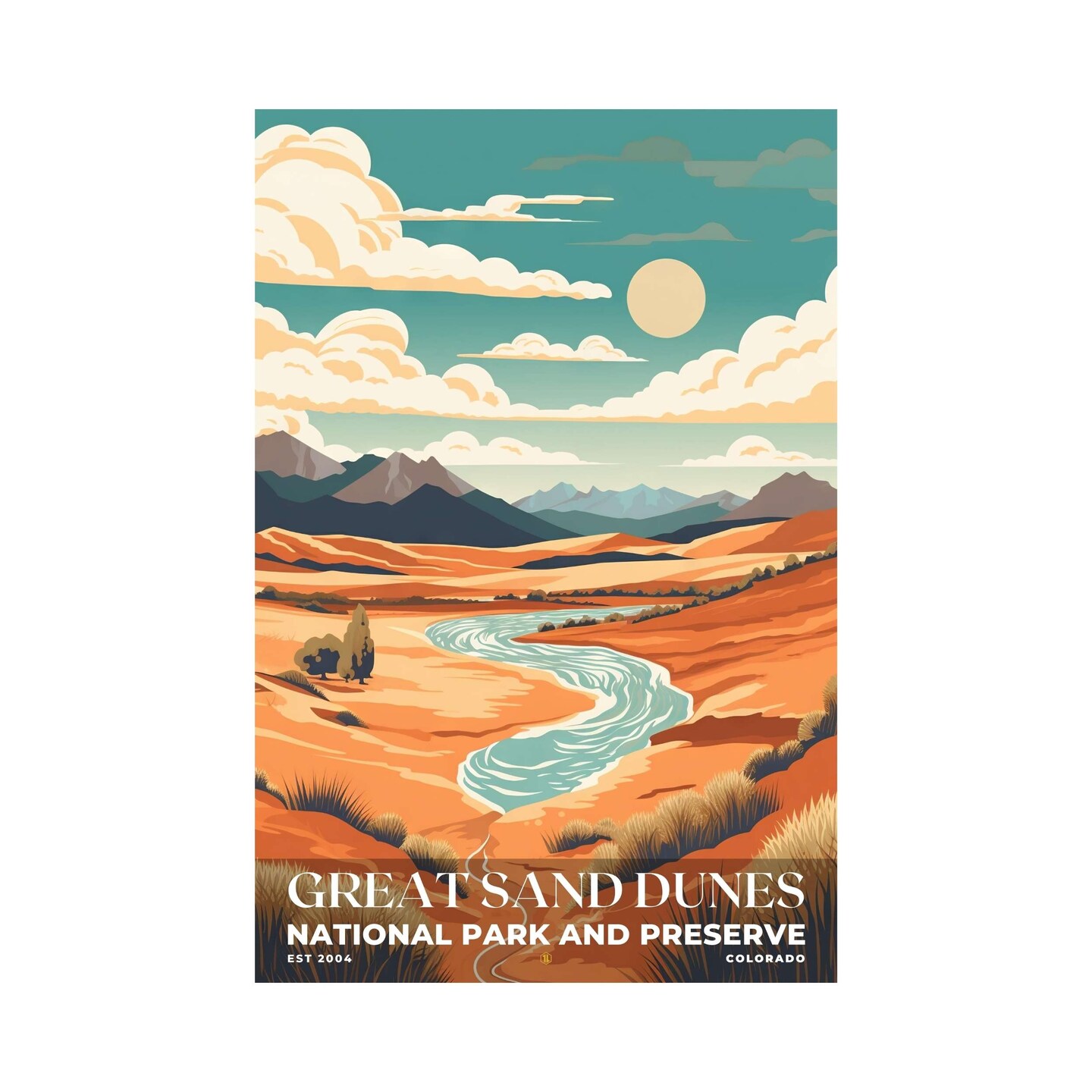 Great Sand Dunes National Park and Preserve Poster, Travel Art, Office ...