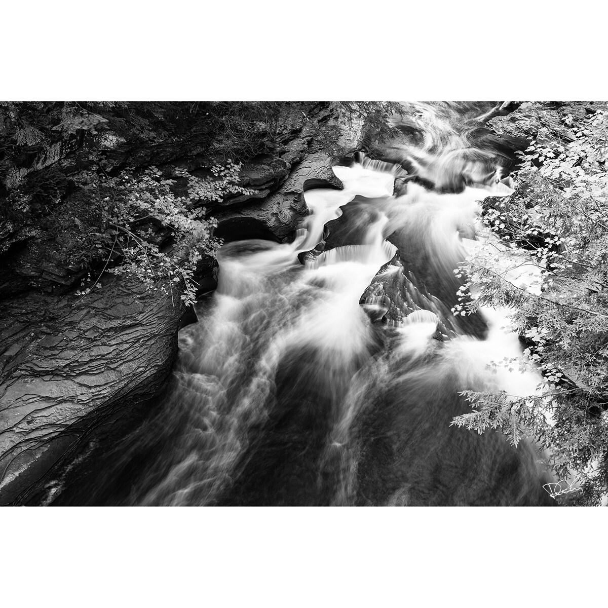 The Potholes on Presque Isle River Black and White Photography Print ...