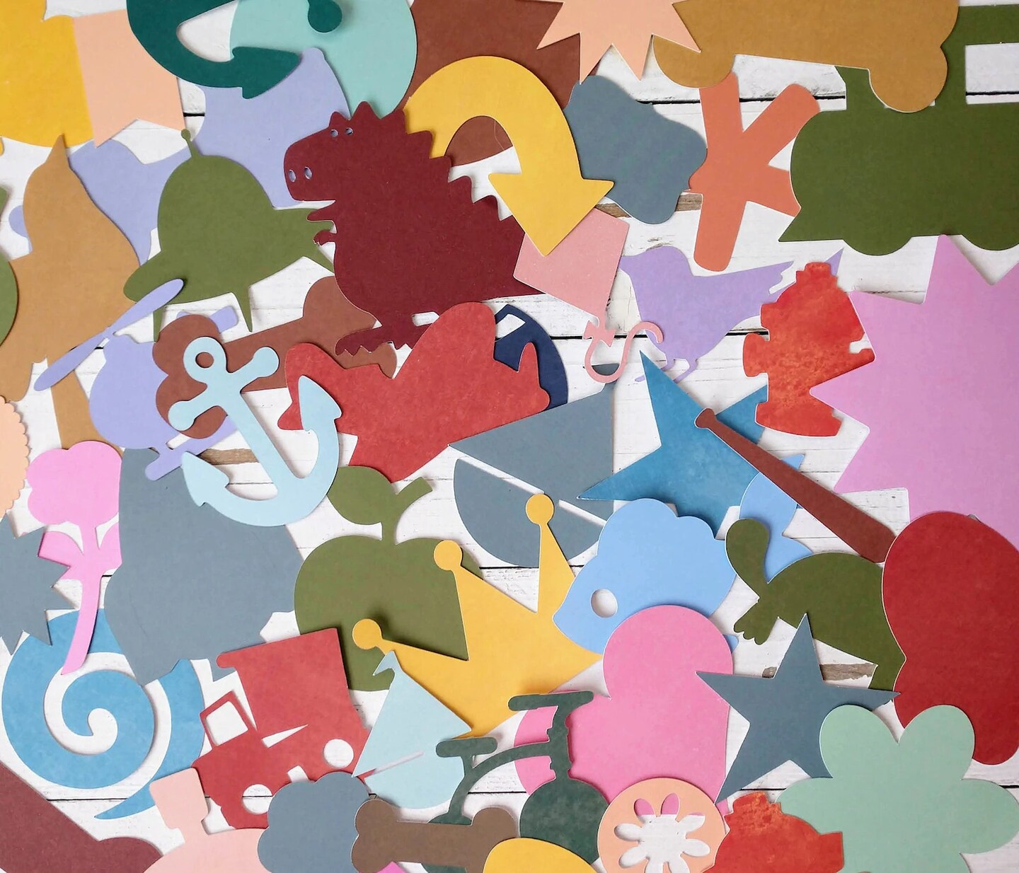 250 Die Cut Grab Bag Lot, Cutouts for Craft Projects, Bulletin Boards ...