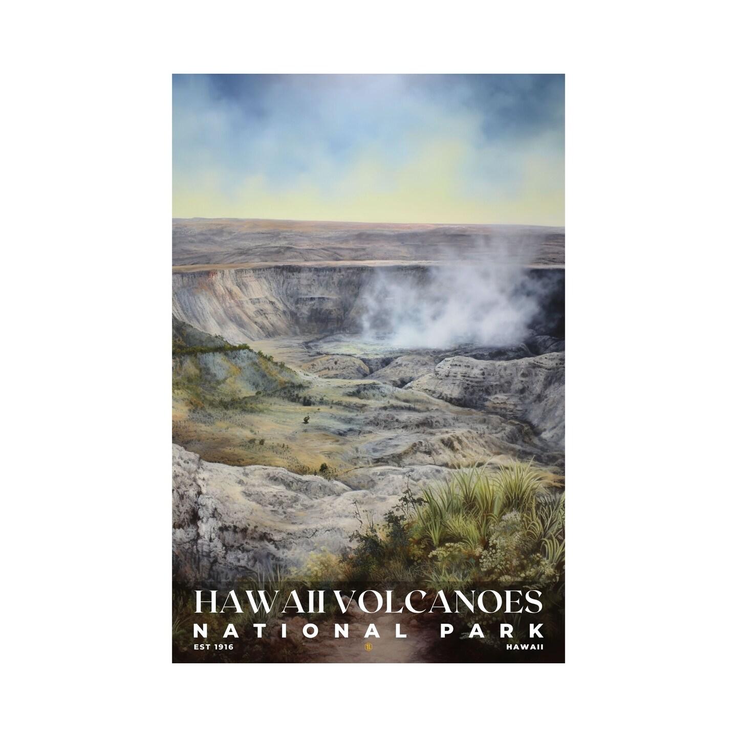 Hawaii Volcanoes National Park Poster, Travel Art, Office Poster, Home ...
