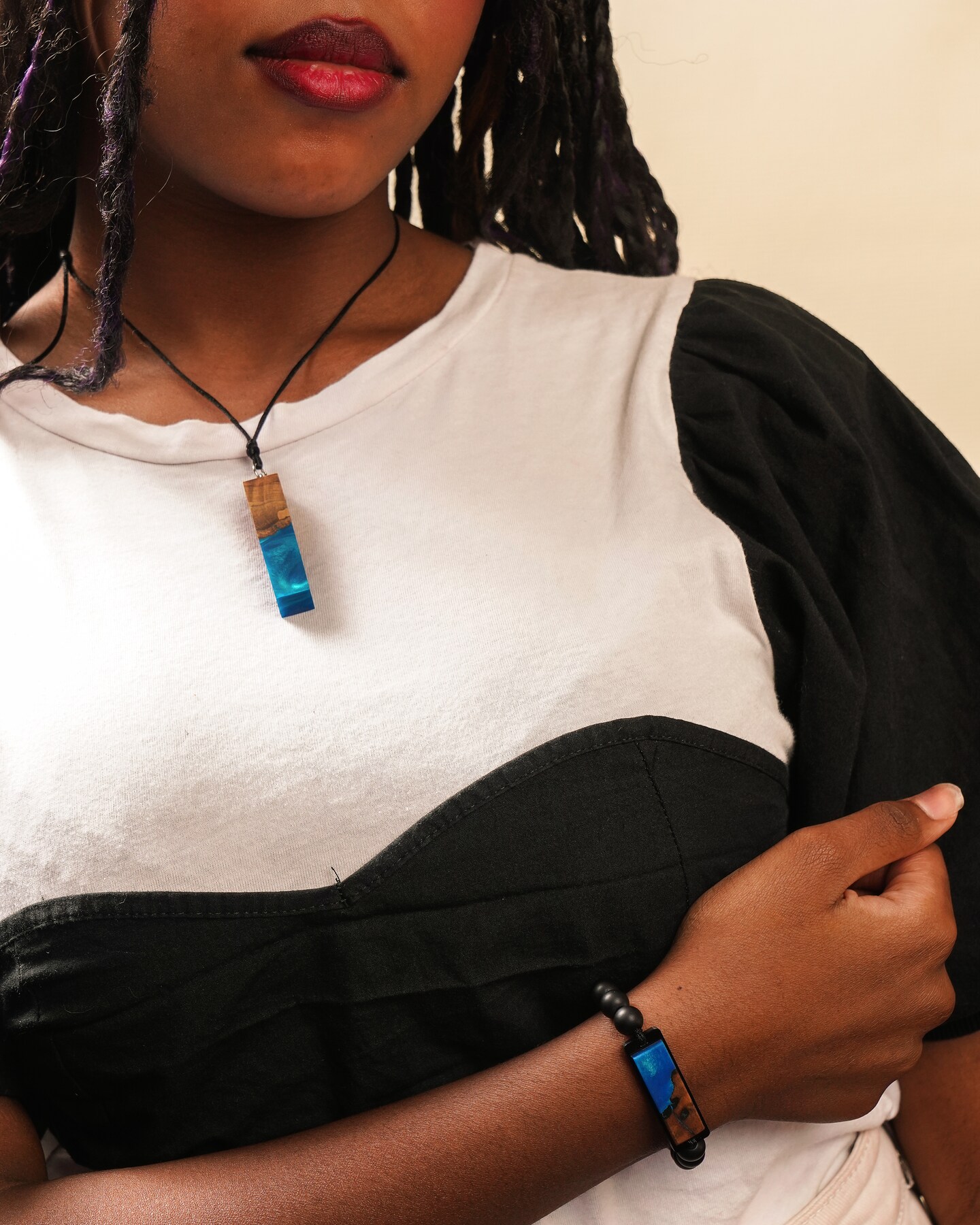 Wood and sapphire jewelry store