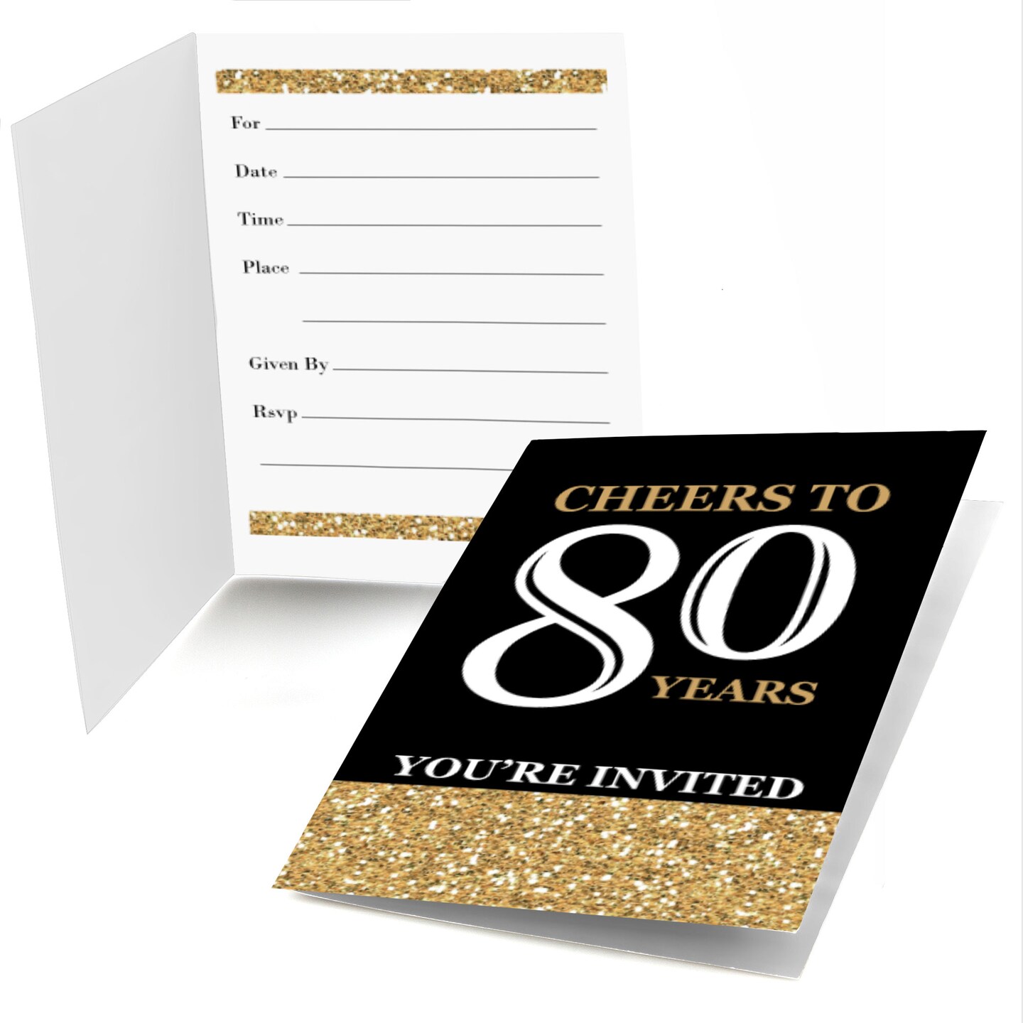 Big Dot Of Happiness Adult 80th Birthday Gold Fill In Birthday