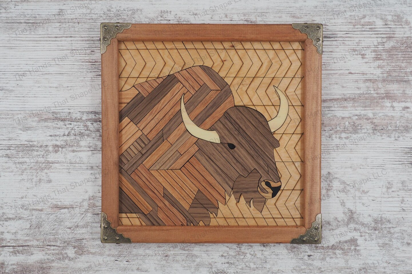 Prairie Monarch: Bison Wood Inlay Wall Art | MakerPlace by Michaels