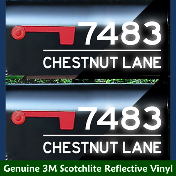 Set of 2 Reflective Mailbox Address Decals, Custom Street Name Sticker ...