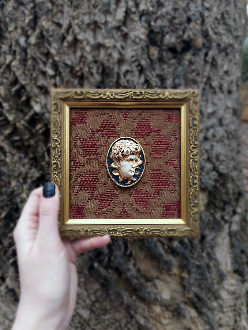 Greco Roman Emperor Art Object Wall Miniature Sculpture Framed Baroque ...