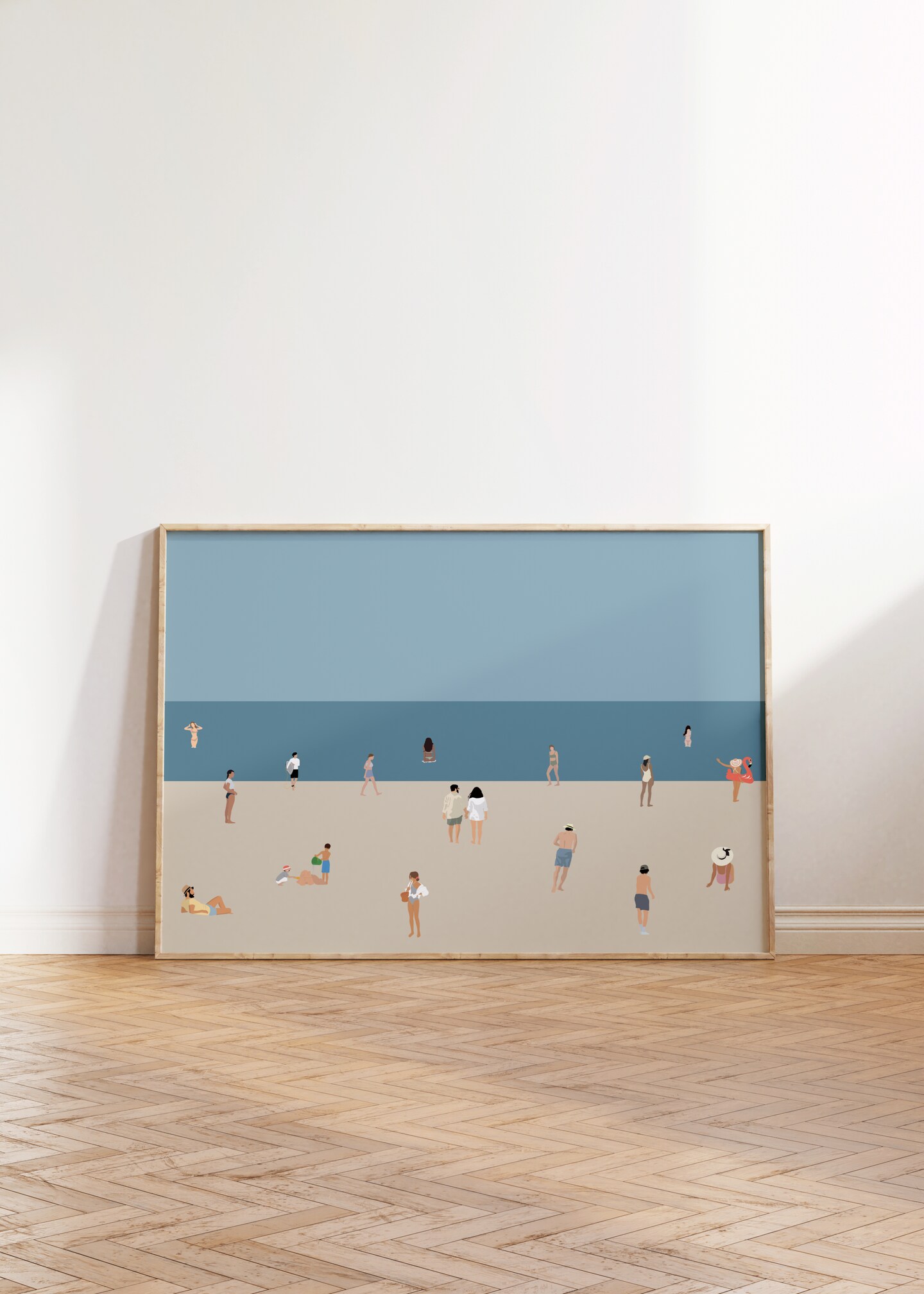 Beach People Horizontal Print | Minimalist People Art | Tiny People ...
