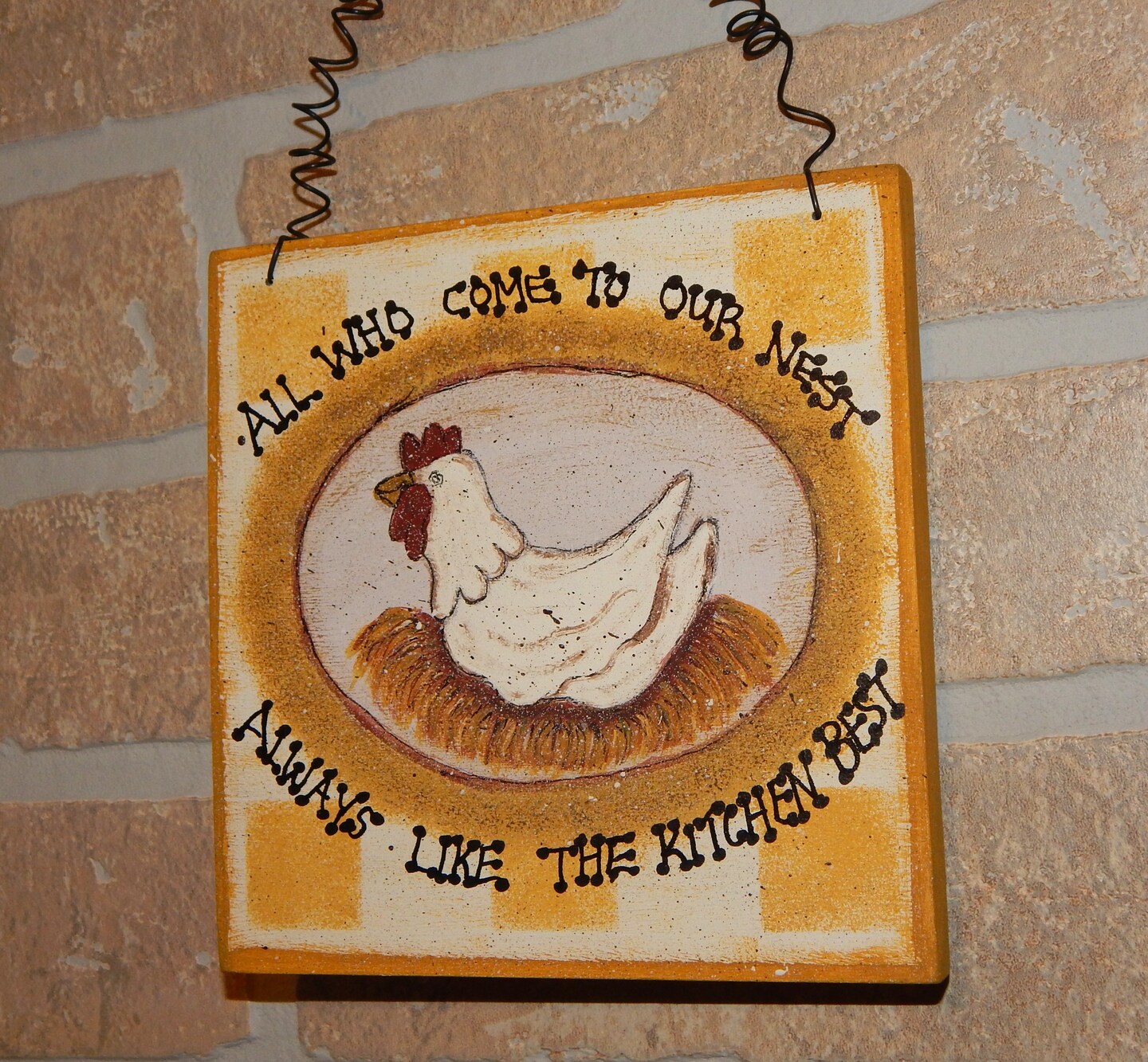 Chicken Sign for Country Farmhouse Kitchen, Hen Nesting Kitchen Signs ...