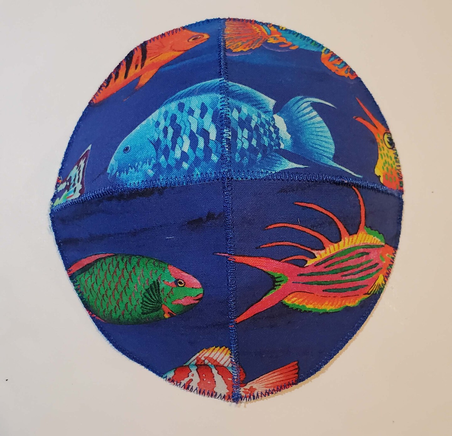 Colorful Fish Saucer Kippah Yarmulke Blue Ocean | MakerPlace by Michaels