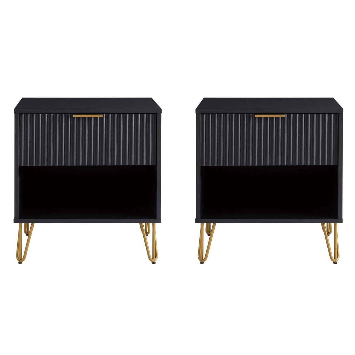 Manhattan Comfort DUMBO 1.0 Modern Nightstand with 1 Drawer and Metal ...