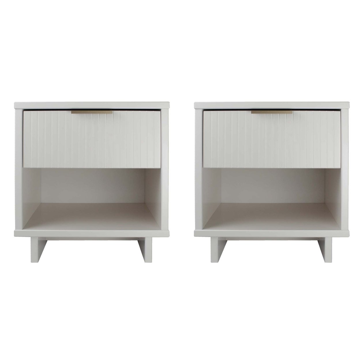 Manhattan Comfort Granville Modern Solid Wood Nightstand with 1 Drawer ...