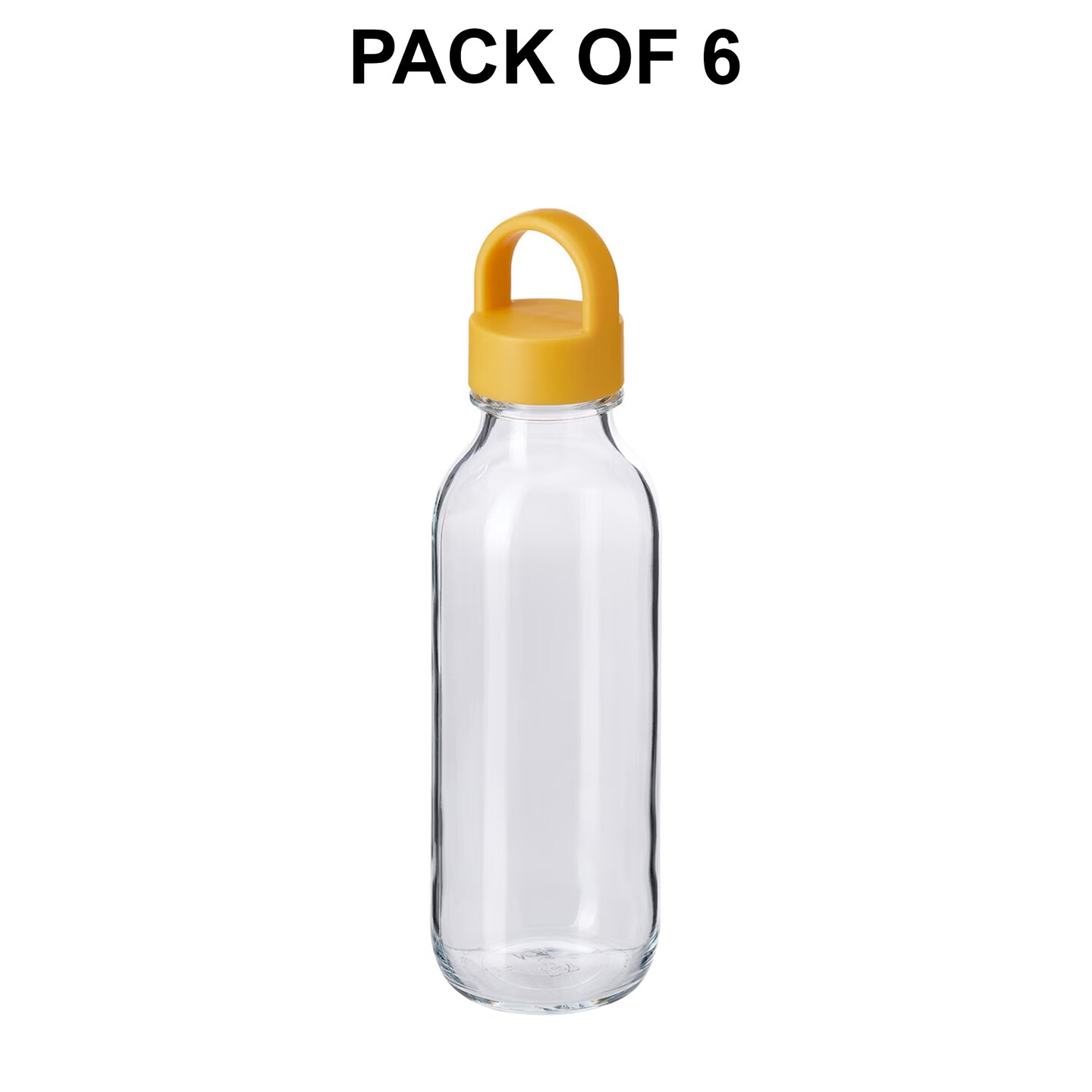 Water bottle, clear glass/yellow, 17 oz | Michaels