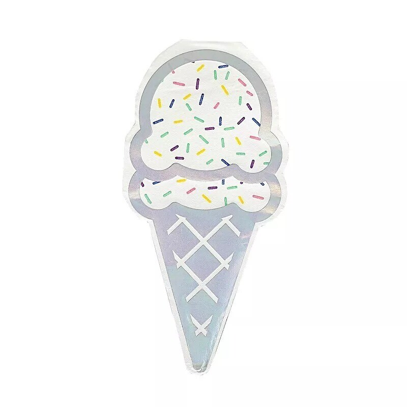 20 IRIDESCENT 12x6" Paper Beverage COCKTAIL NAPKINS Ice Cream Design ...