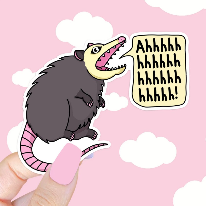 Ahhhhhhh Possum Die Cut Sticker | MakerPlace by Michaels