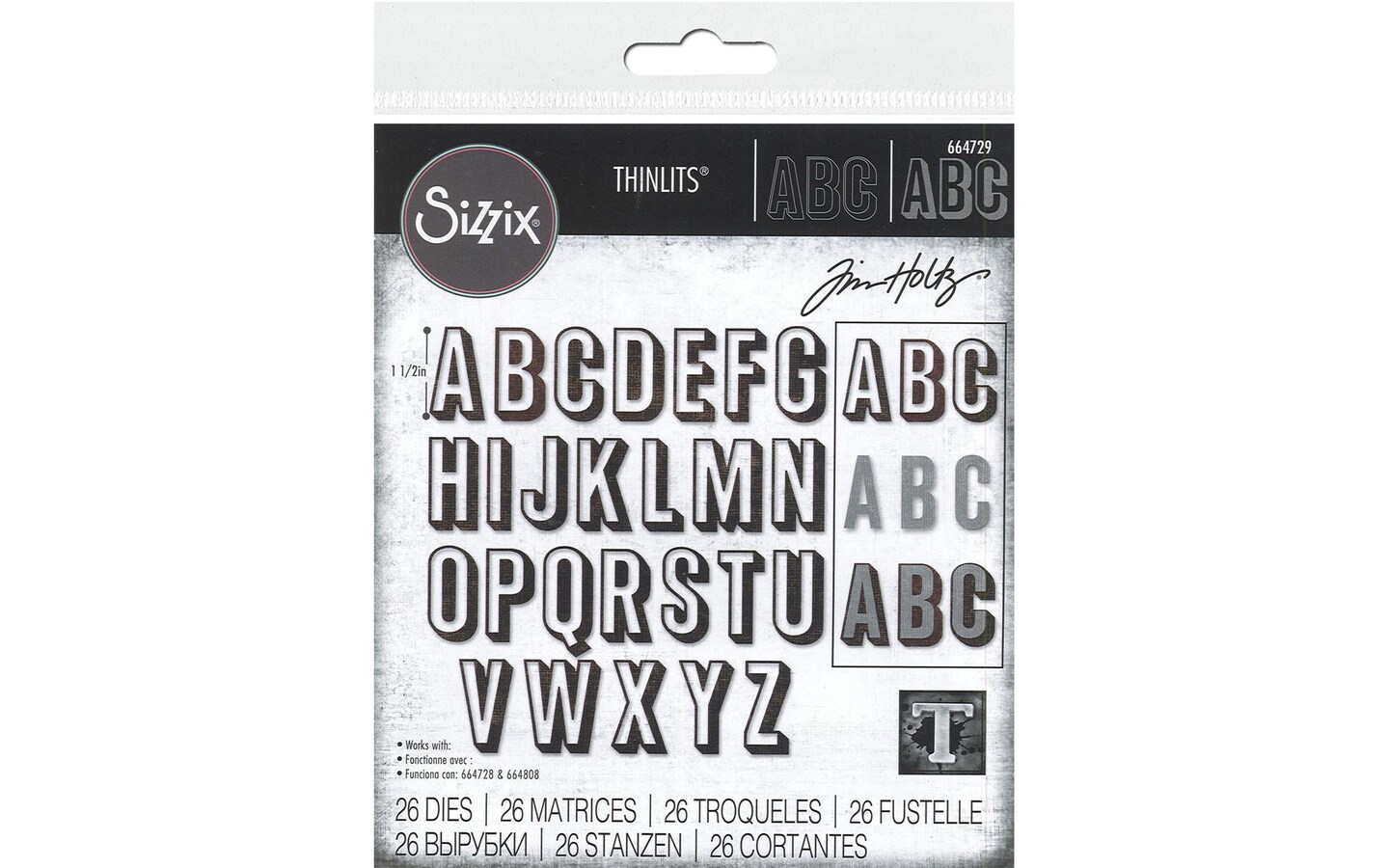 Sizzix THoltz Thinlits Die Alphanumeric ShadowUper | Michaels