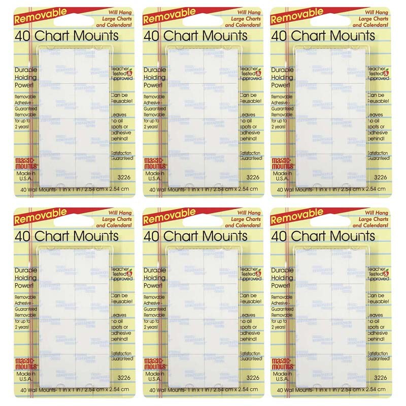 Chart Mounts, 1" x 1", 40 Per Pack, 6 Packs | Michaels
