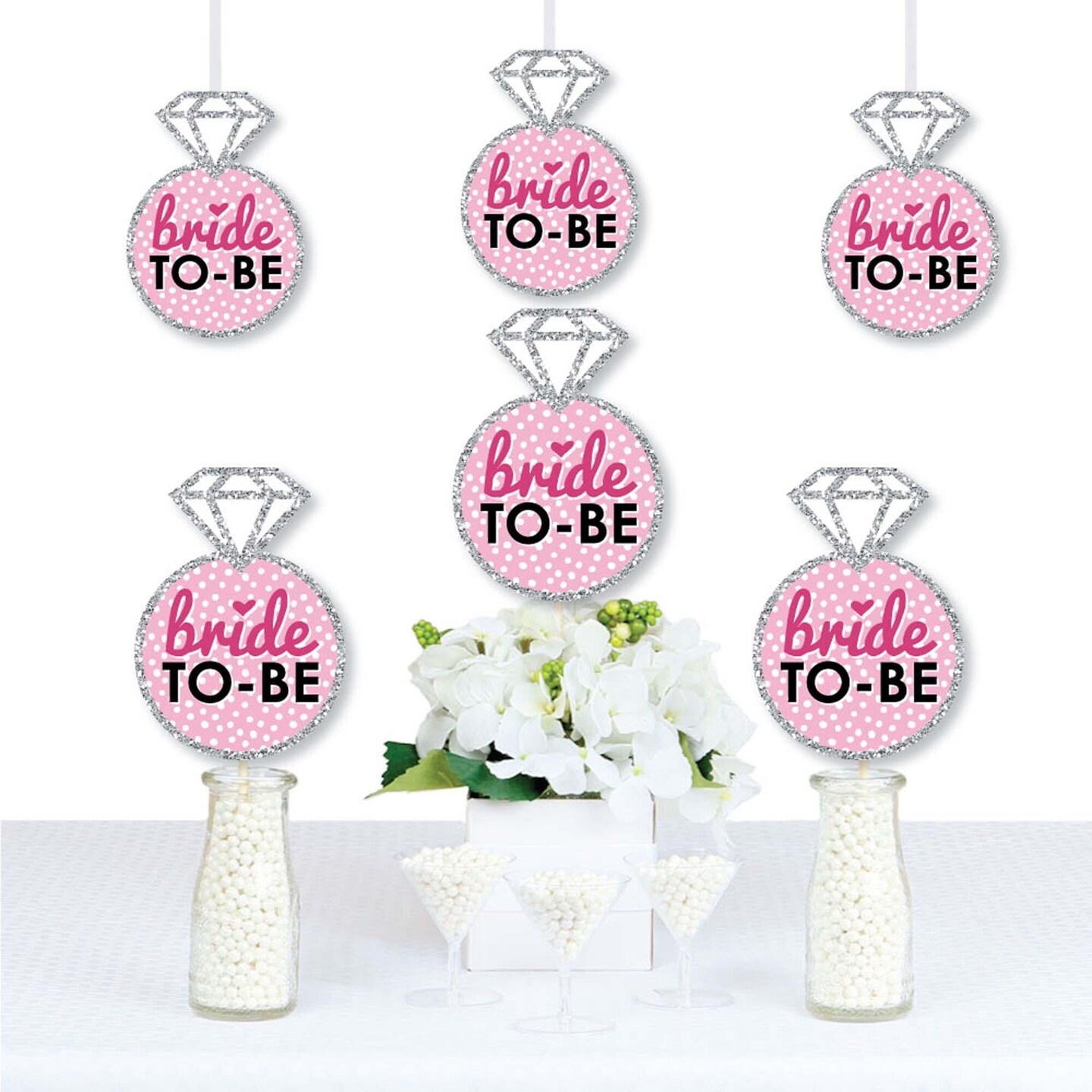 Big Dot of Happiness Bride-To-Be - Ring Decorations DIY Bridal Shower ...
