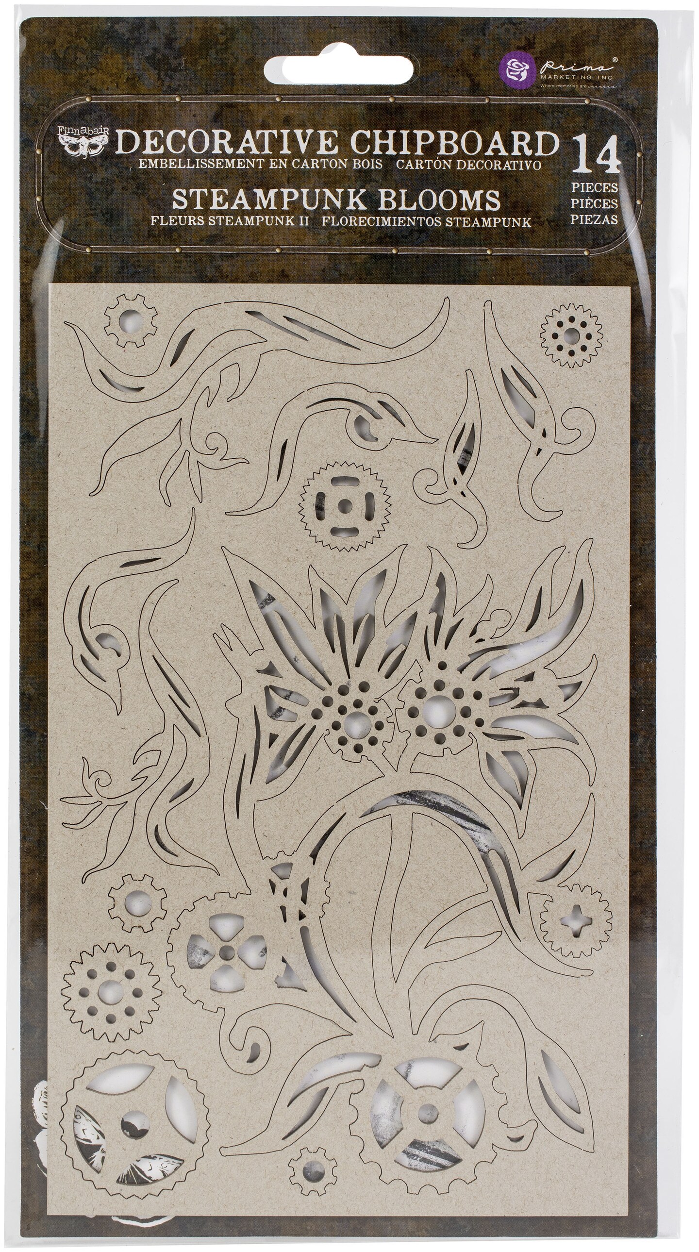 Finnabair Decorative Chipboard-Steampunk Blooms, 14/Pkg | Michaels