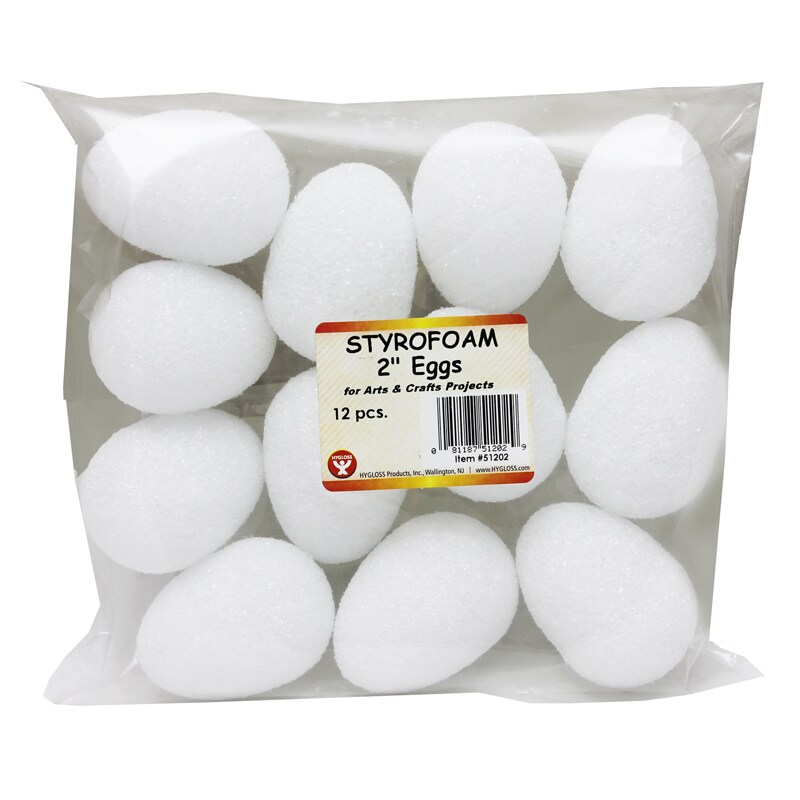 Styrofoam Eggs, 2", Pack Of 12 | Michaels