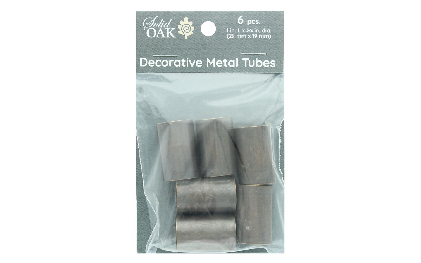 Solid Oak Antiqued Coppery Metal Tubes Lg 6pc | Michaels