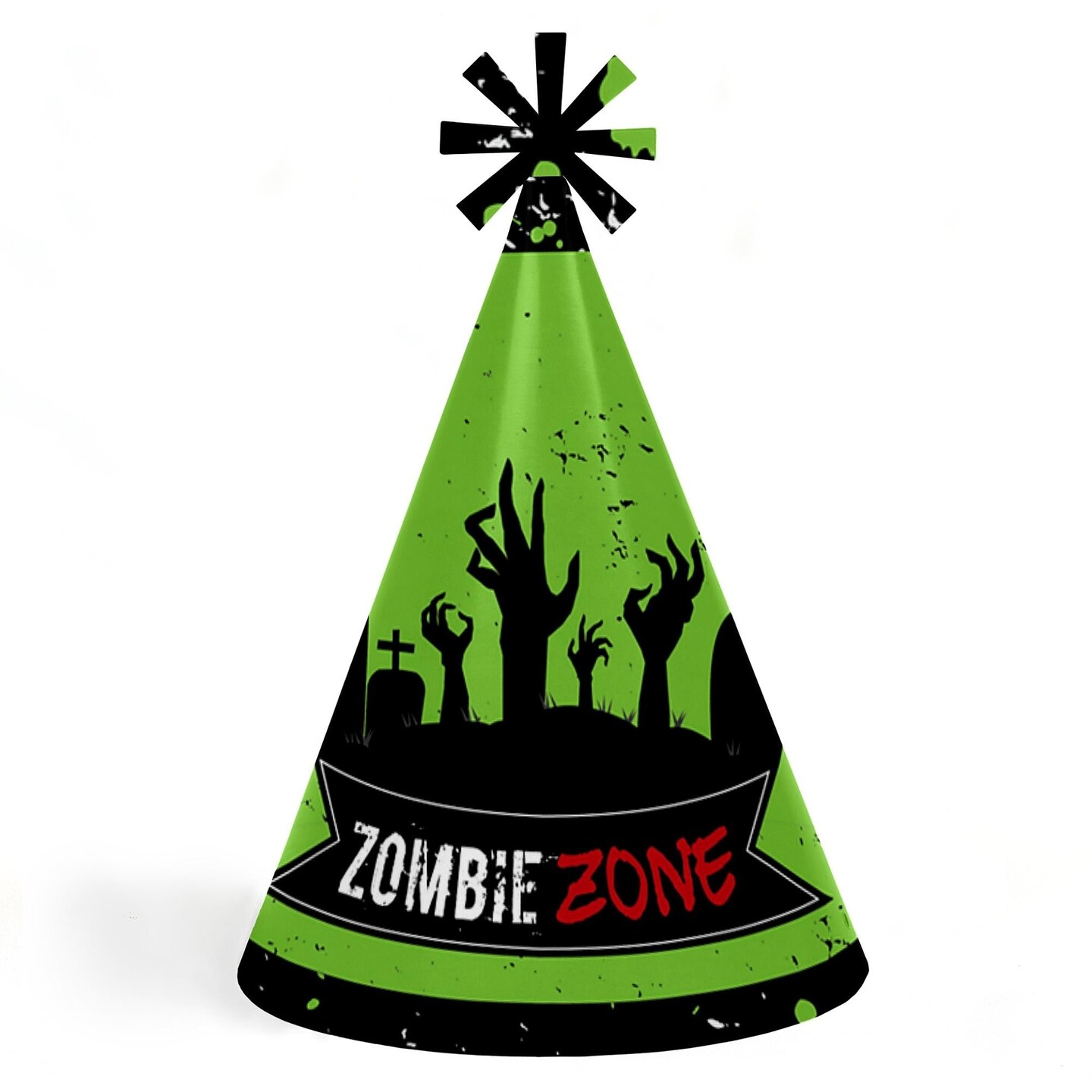 Big Dot of Happiness Zombie Zone - Cone Happy Birthday Zombie Crawl ...