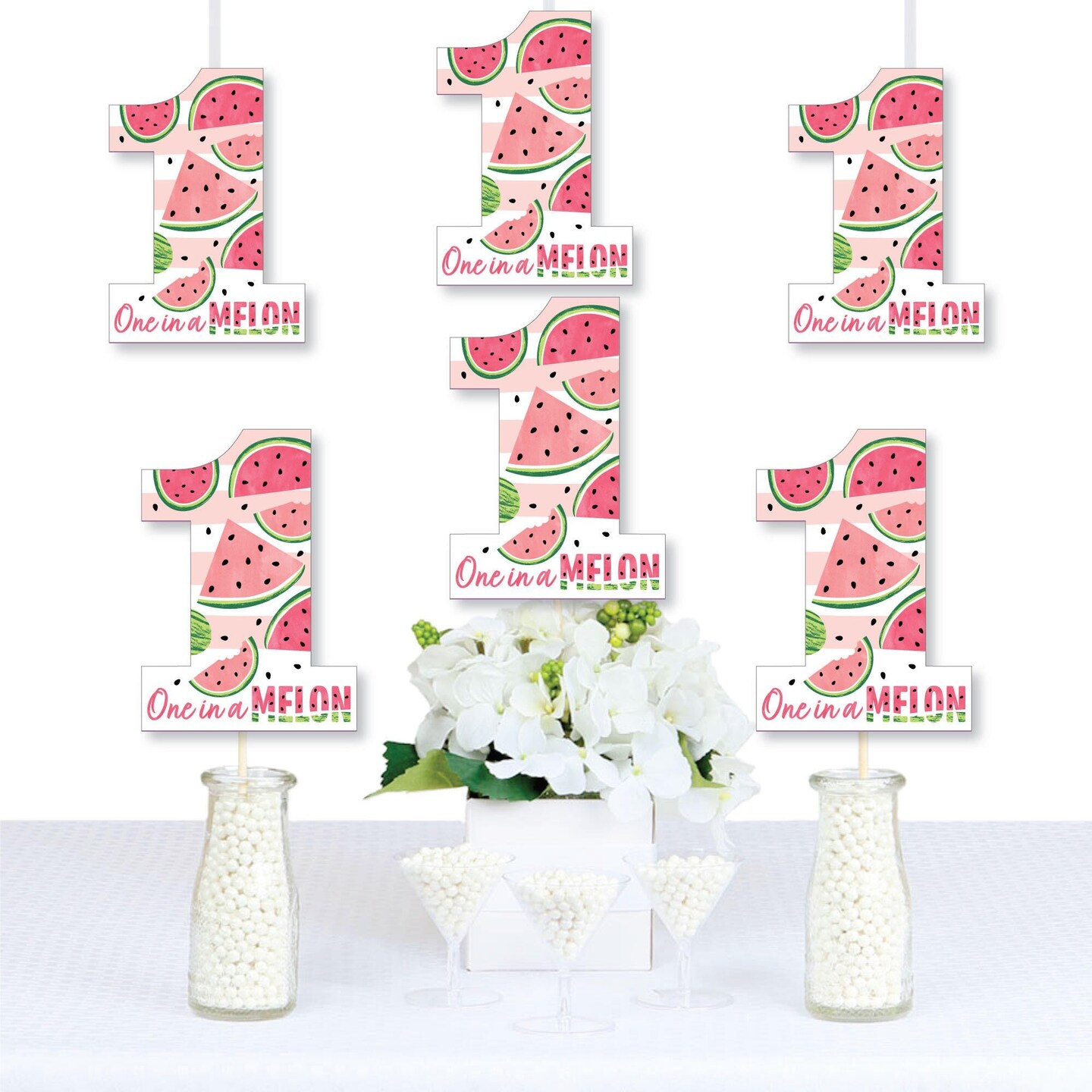 Big Dot of Happiness 1st Birthday One in a Melon - One Shaped ...